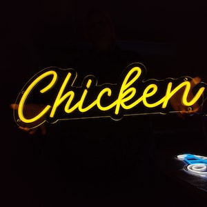 Chicken Neon Sign, Chicken Led Light, Roast Chicken Neon Lights, Baked ...