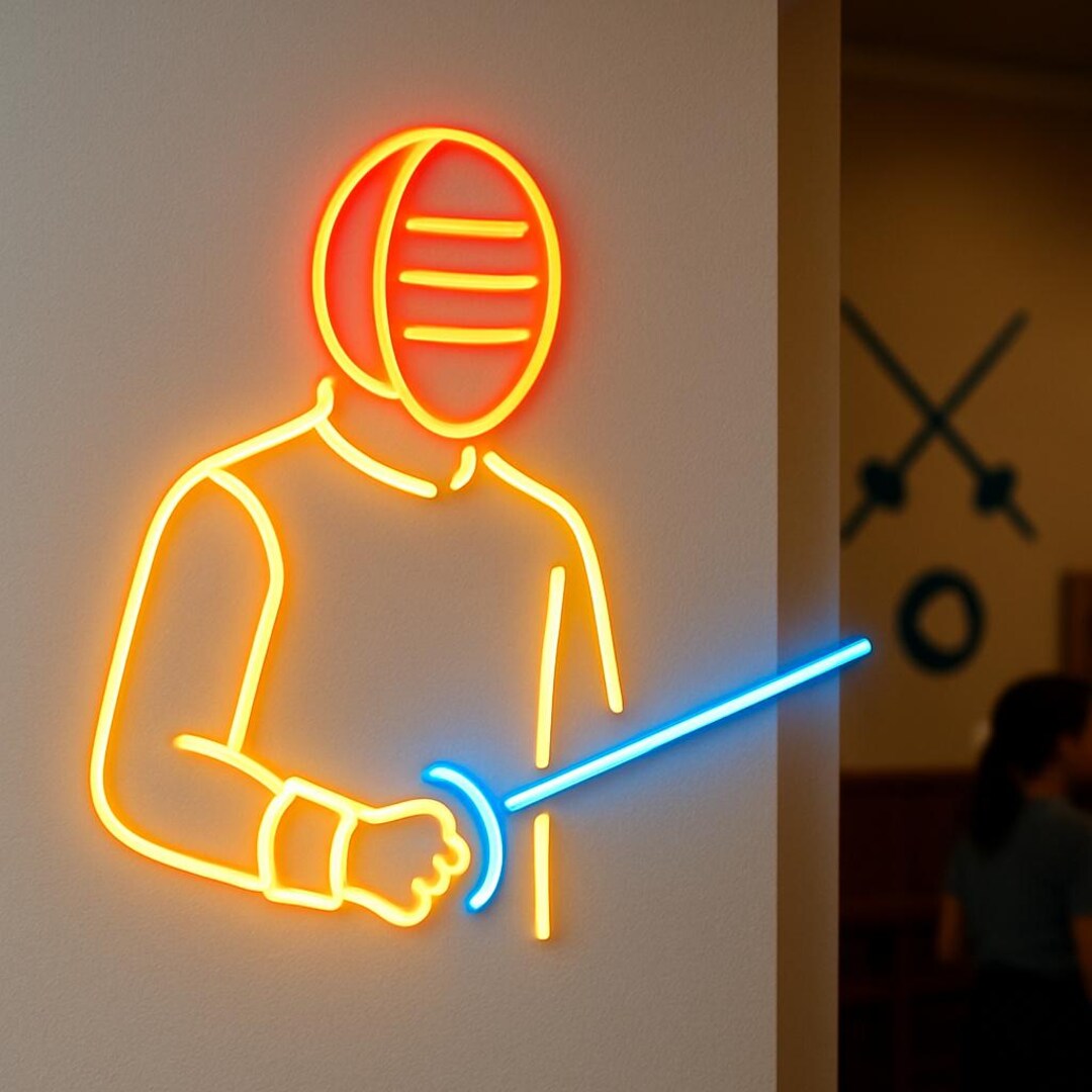 Fencing Neon Sign. Sports Schools Light. Gift Idea for Fencer. Martial ...