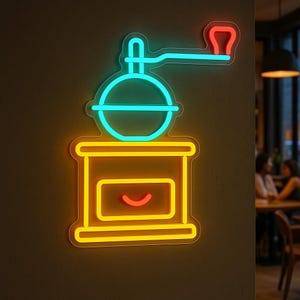 Coffee Grinder Neon Sign. Coffee Shop LED Decor. Fresh Grind Neon Decor ...