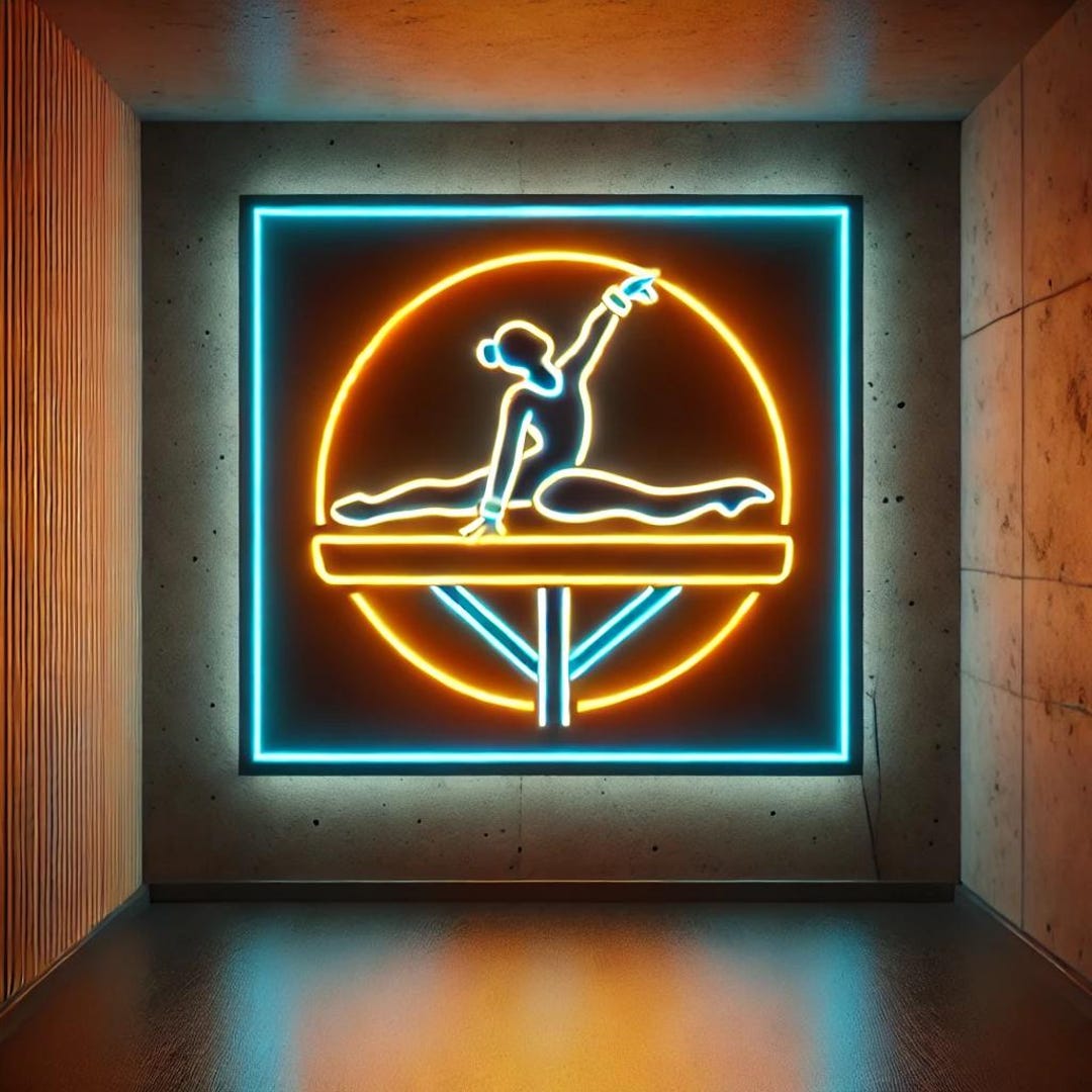 Neon Gymnast Sign. Gift Idea for Athletes. LED Sign for Fitness Studio ...