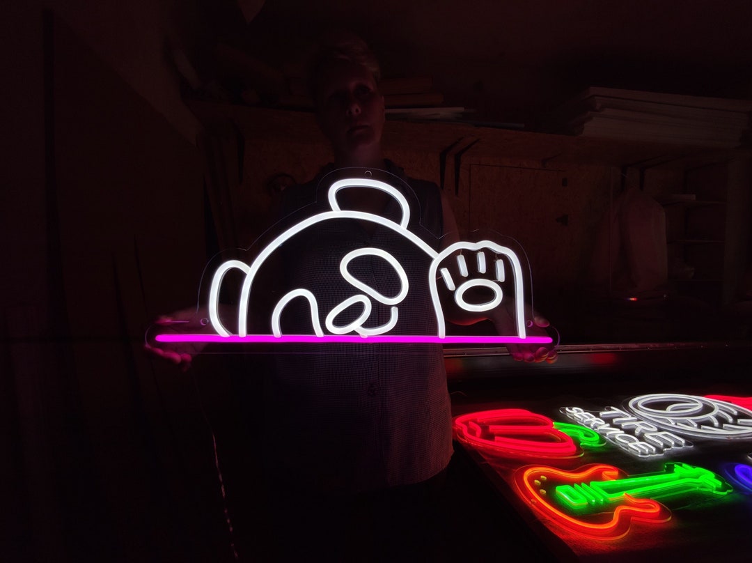 Panda Neon Sign, Panda Waves Neon Light, Animal Led Light, Custom Panda ...