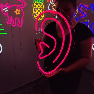 Ear Neon Sign, Human Ear Led Light, Ear Led Neon Sign, Custom Human ...