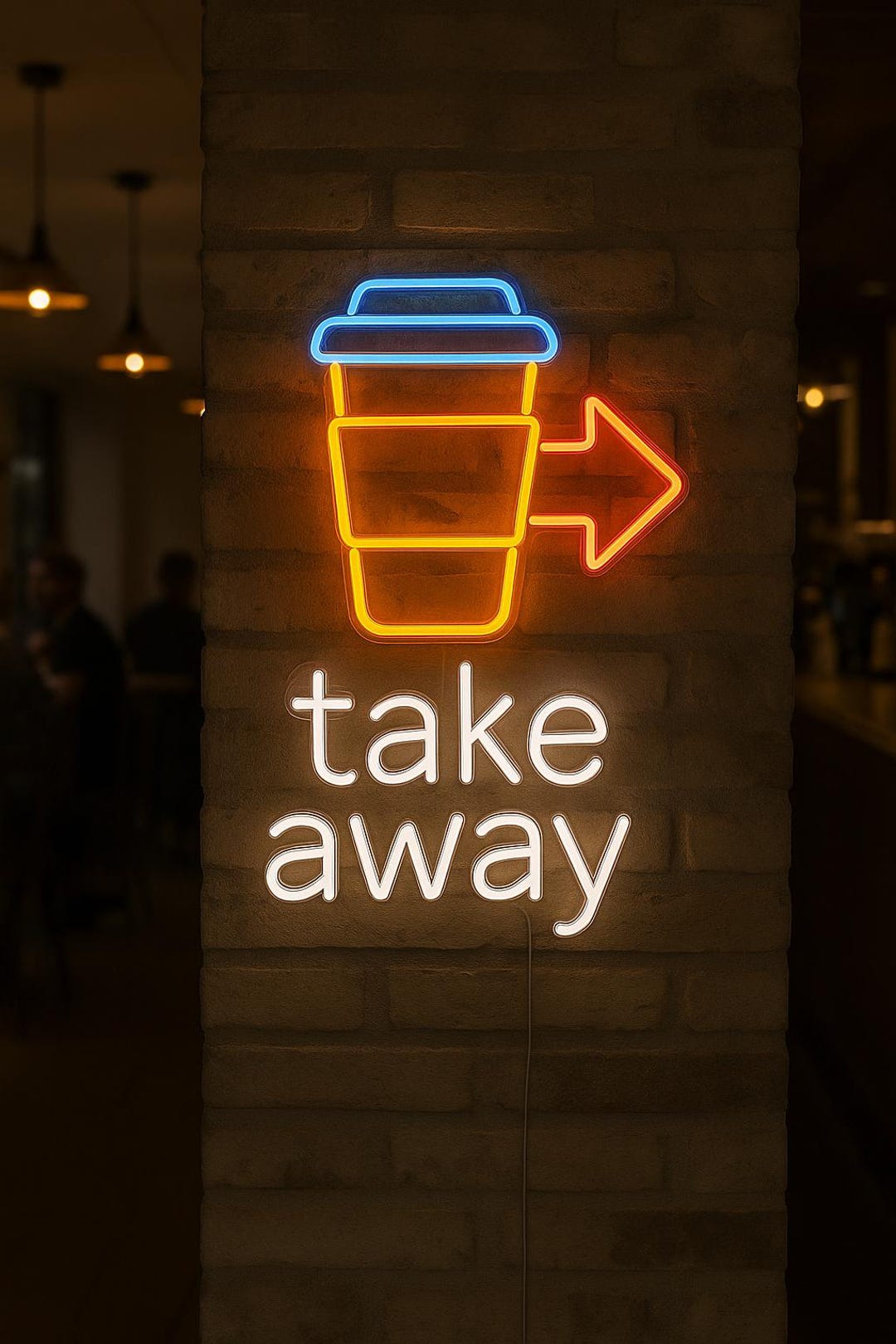Take Away Neon Sign. Cafe LED Decor. Restaurant Neon Decor. Food ...