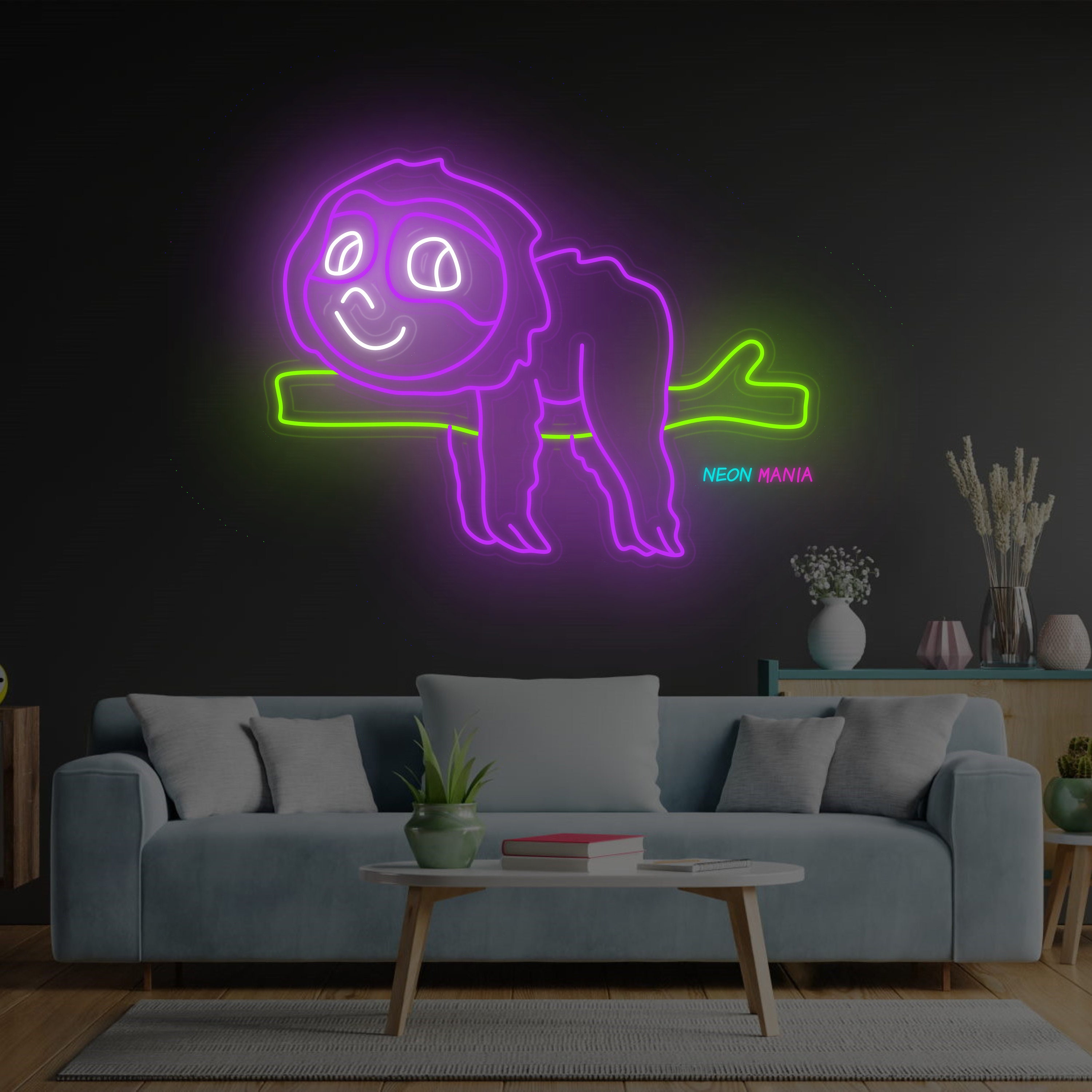 Sloth Neon Sign, Elusive Neon Light, Custom Kids Room Decor, Lazy Sloth ...