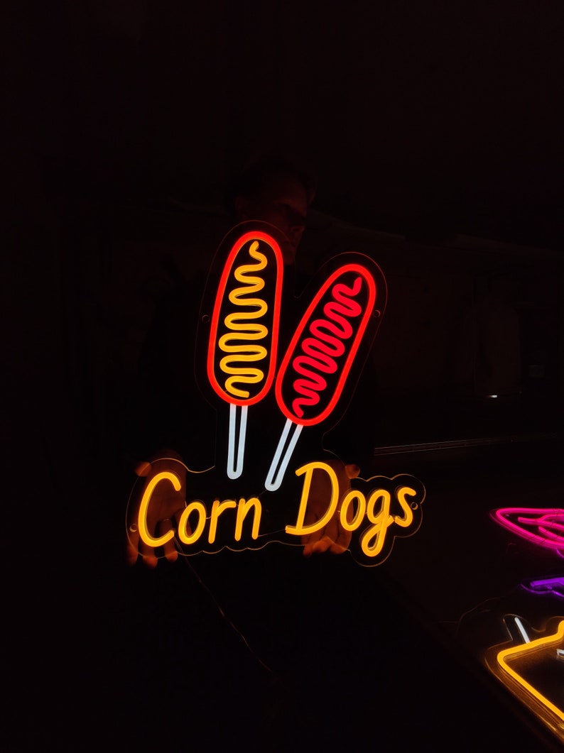 Corn Dogs Neon Sign Fast Food Led Light Food Neon Light for - Etsy