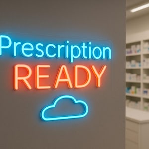 Pharmacy Neon Sign. Prescription Ready, Your Local Pharmacy, Vitamins ...