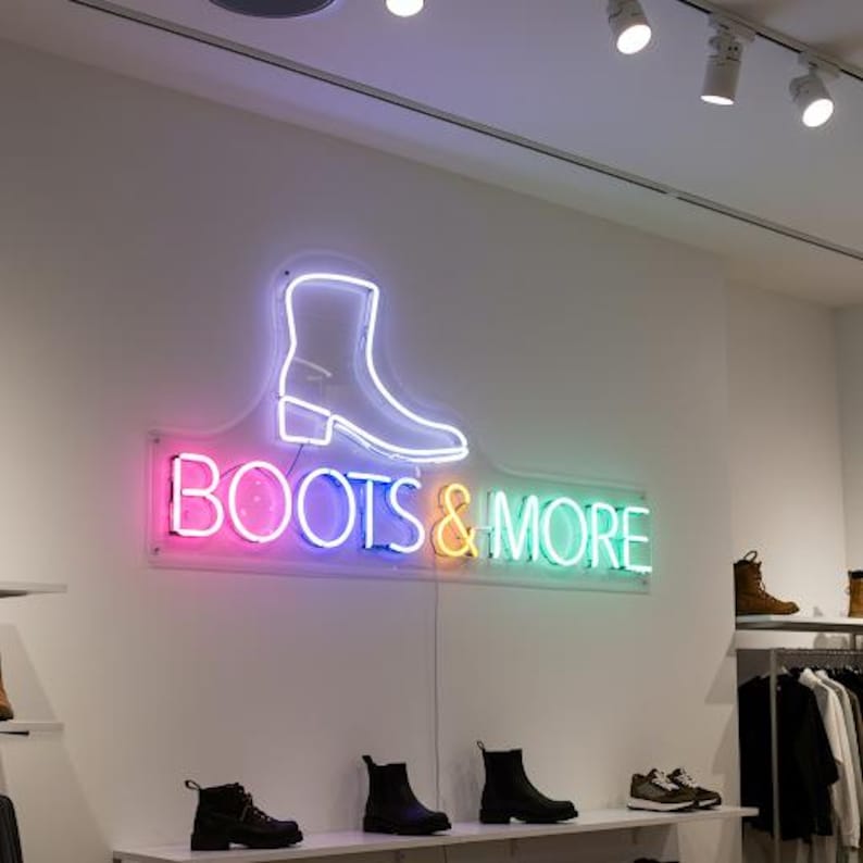Shoe Store Neon Sign. Step in Style, Walk This Way, Shoe Heaven, Boots ...