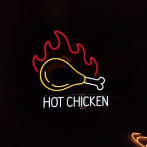 Hot Chicken Neon Sign, Chicken Leg Neon Light, Fried Chicken Leg Light ...