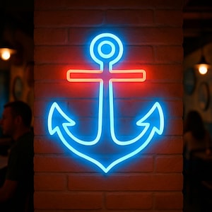 Anchor Neon Sign: the Perfect Sign for Ocean Lovers. Ahoy Led Neon Sign ...