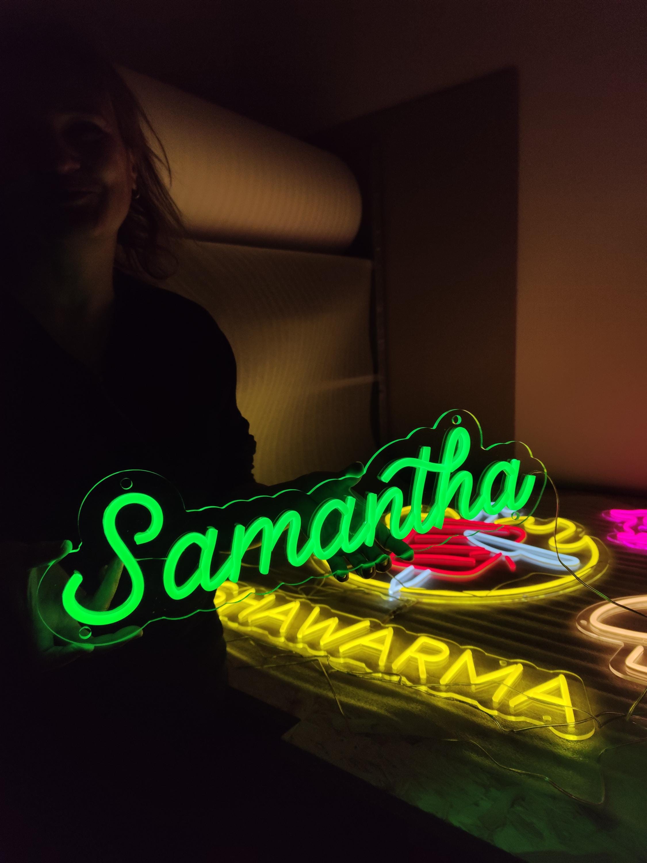 Samantha Name Neon Sign, Samantha Led Neon Sign, Custom Name Neon Sign ...