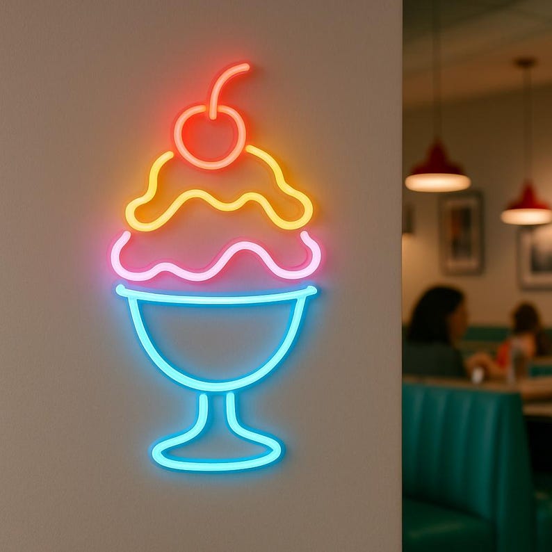 Sundae Neon Sign. Cafe Light. Dessert Led Sign. Cafes and Coffee Shops ...