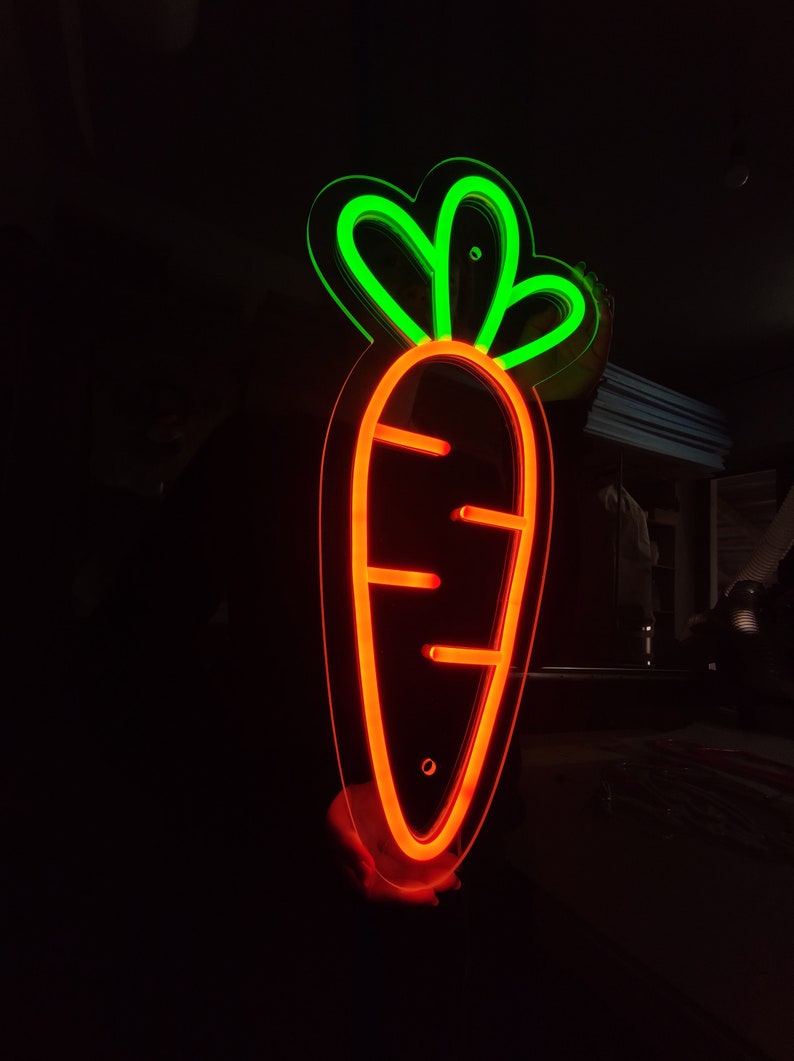 Carrot Neon Sign, Vegetable Neon Light for Kitchen Decor, Custom Carrot ...