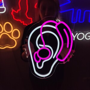 Hearing Aid Neon Sign. Cochlear Implant Led Sign. Ear Led Neon Sign ...