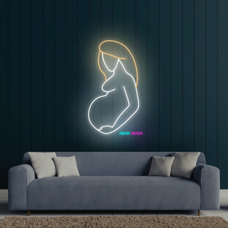 Pregnant Woman Neon Sign Female Body Led Light Pregnant - Etsy