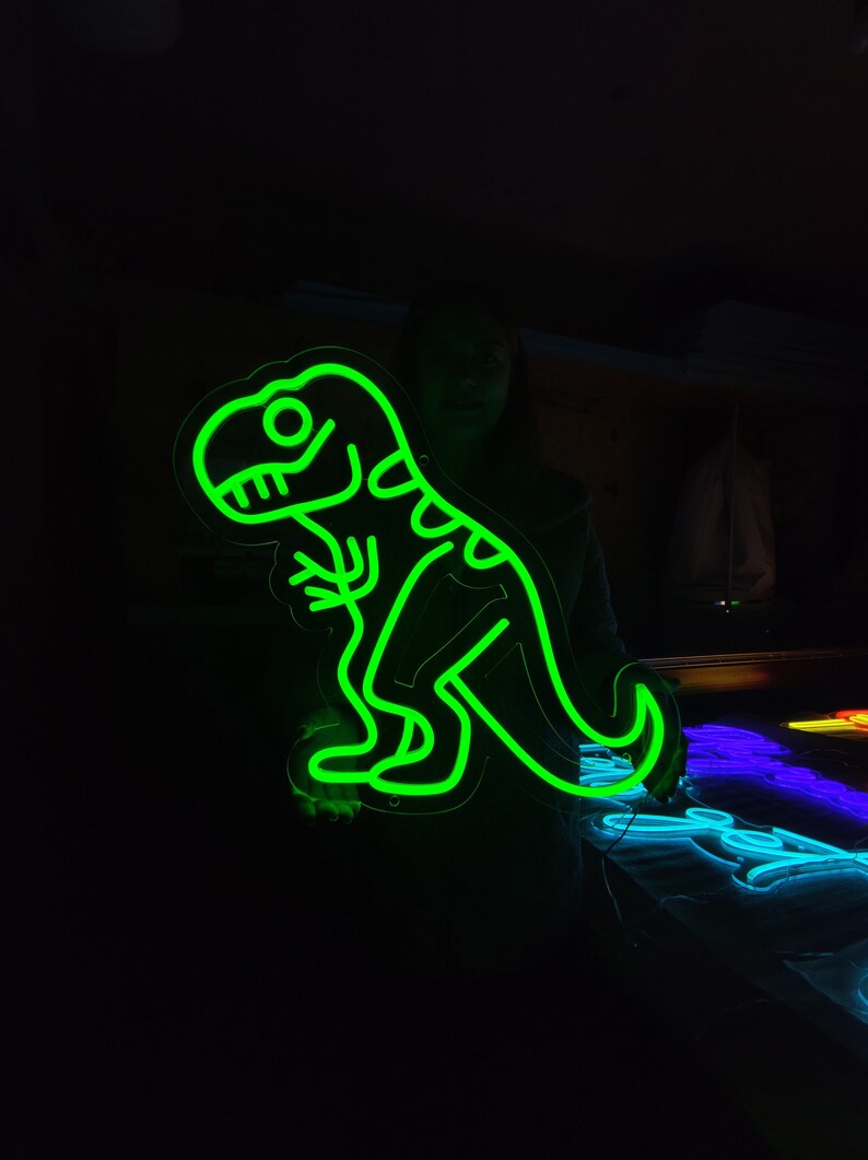 Dinosaur Neon Sign Tyrannosaurus Led Neon Light Custom Led - Etsy