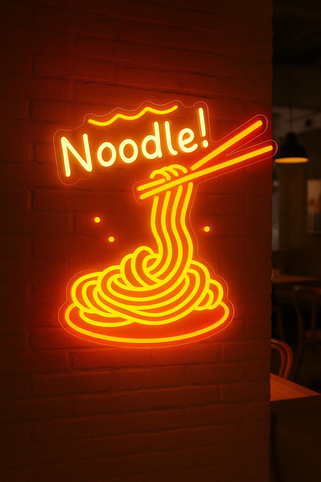Noodles Neon Sign. LED Restaurant Decor. Chef Gift Idea. Chinese Food ...
