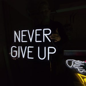 Never Give up Neon Sign Never Give up Led Sign Sport Led - Etsy