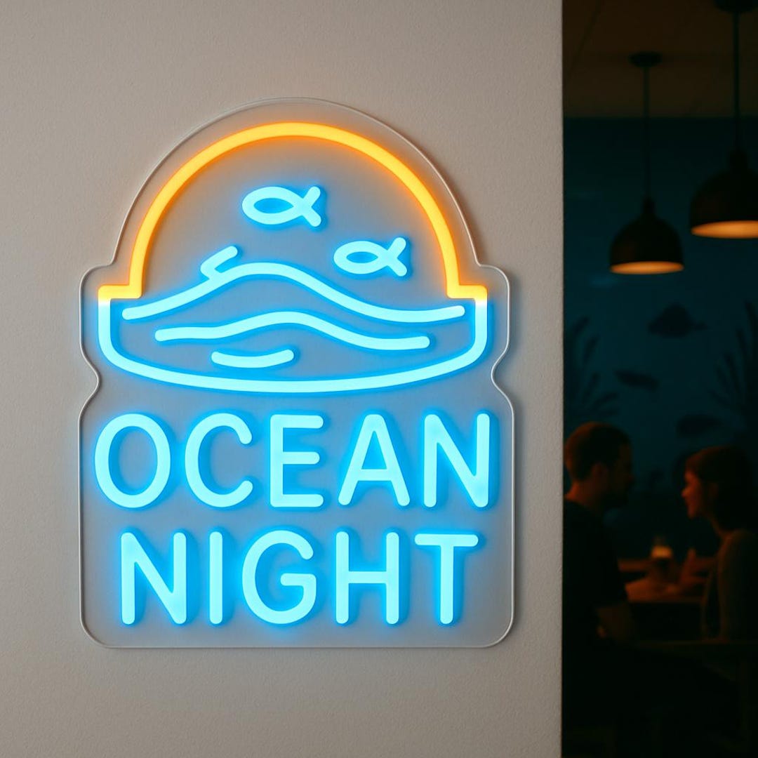 Underwater Hotel Neon Sign. Underwater Hotel With Glass Dome Light ...