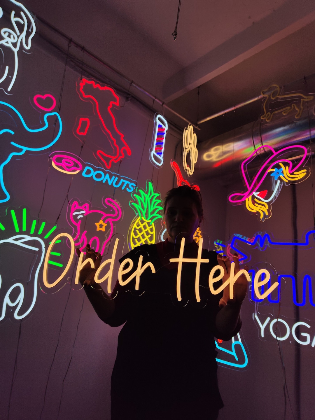 Order Here Neon Sign, Order Led Sign, Custom Sign for Your Cafe, Bar ...
