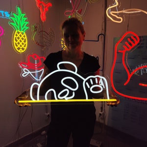 Panda Neon Sign, Panda Waves Neon Light, Animal Led Light, Custom Panda ...
