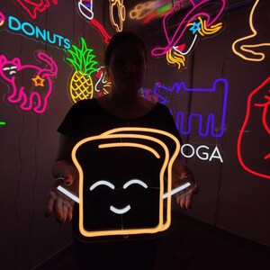 Toast Neon Sign, Bread Led Light Sign, Led Dining Room Decor, Bakery ...