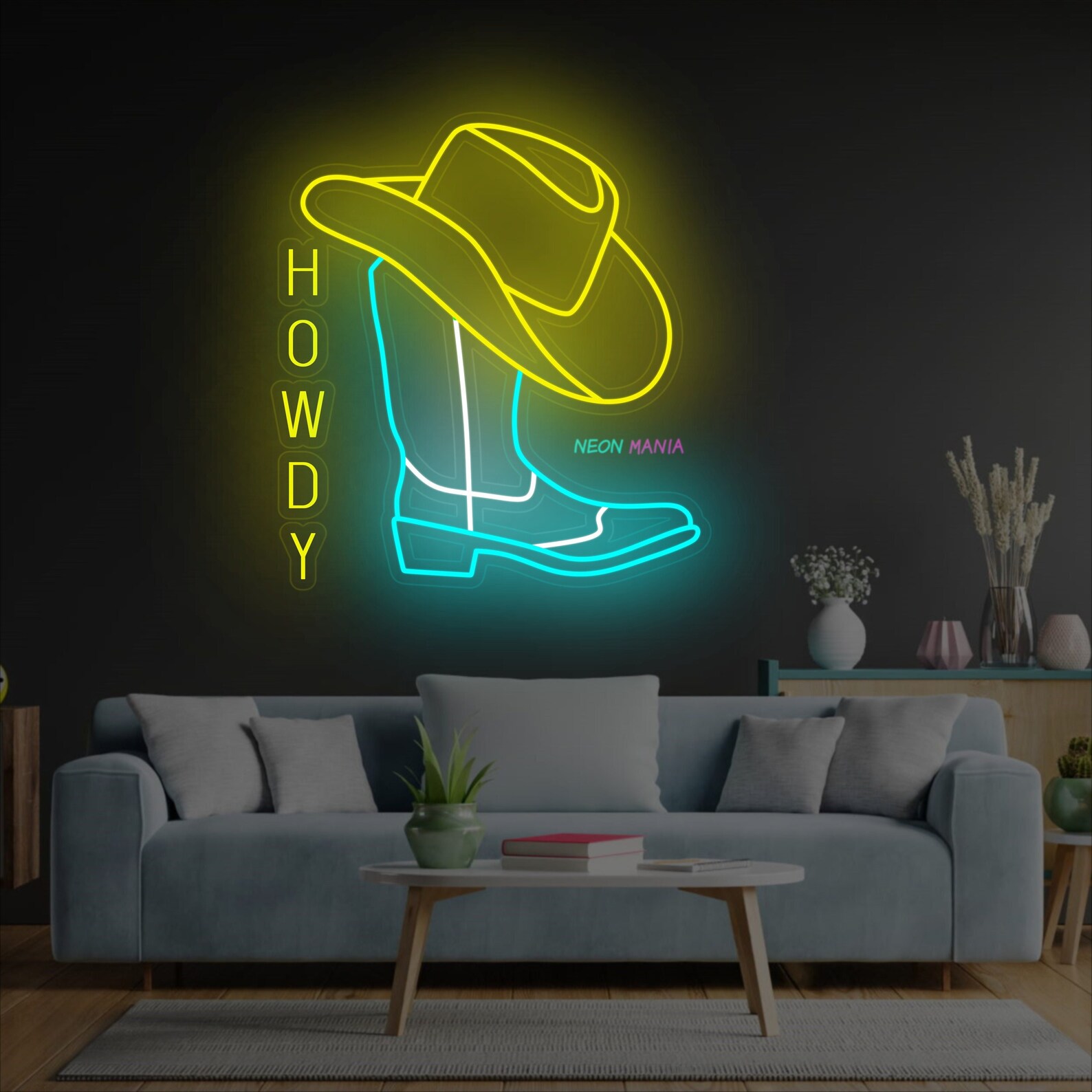 Cowboy Boot Neon Sign Cowboy Hat Light Sign Cowboy Shoe Led - Etsy