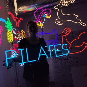 Pilates Neon Sign, Customized Pilates by (your Name Here) Led Light ...