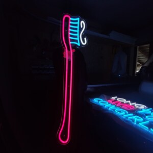 Toothbrush Neon Sign, Teeth Cleaning Led Neon, Dentist Led Light ...