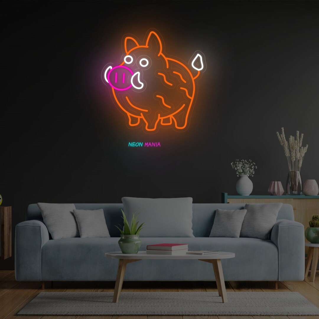 Boar Neon Sign: Light up Your Home. Custom Animal Light Sign. Wild Boar ...
