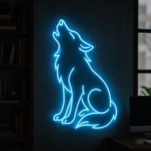 Neon Wolf Sign. Howling Wolf Led Light. Wild Animal Neon Light - Etsy