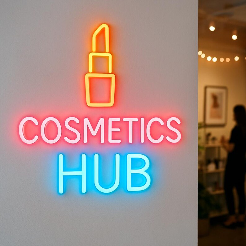 Cosmetics Hub Neon Sign. Beauty Salon Light. Cosmetics Store Led Sign ...