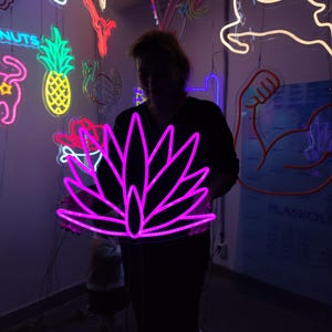 Blue Agave Neon Sign, Agave Tequilana Led Light, Tequila Agave Light Sign, Agave Plant Neon ...