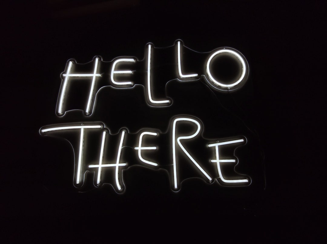Hello There Neon Sign Hell Here Neon Sign Hello There Hell - Etsy