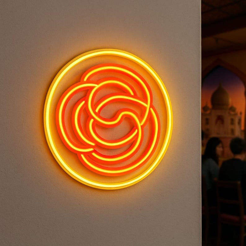 Jalebi Neon Sign. Syrupy Dessert Light. Cafe Led Sign. Indian Cuisine ...