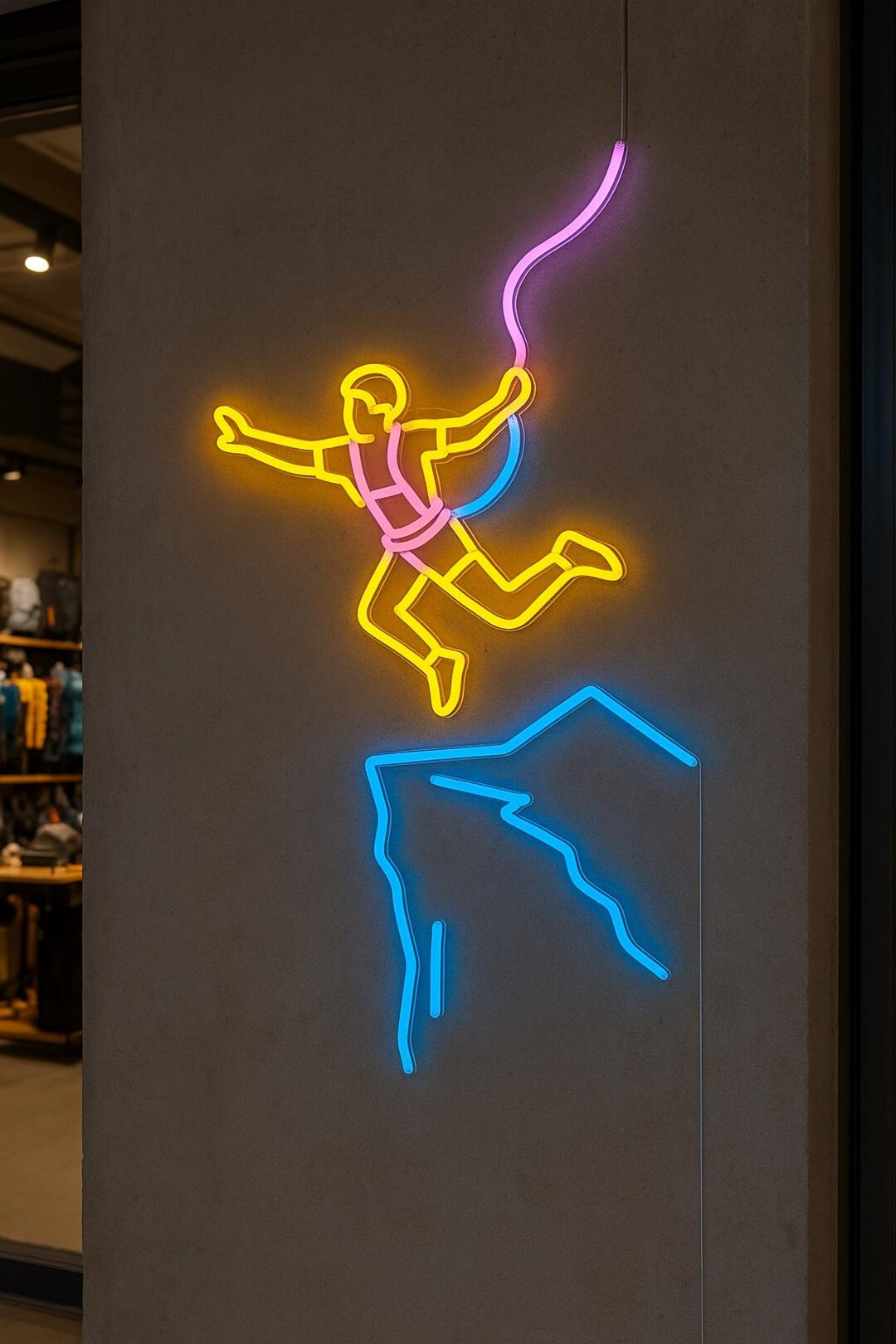 Bungee Jumping Neon Sign. Themed Venues Led Sign. Gift Idea for Athlete ...