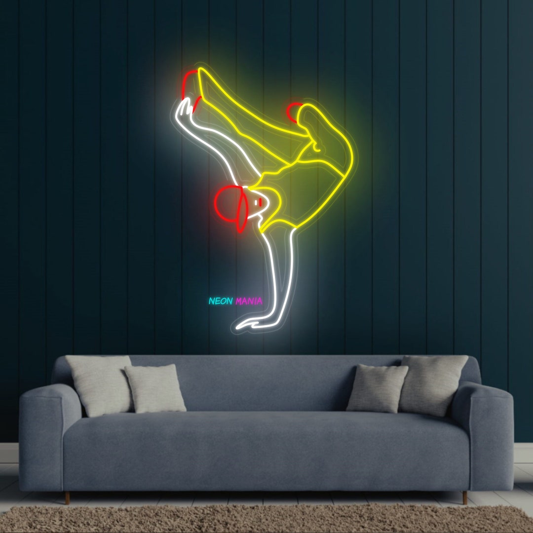 Break Dancer Neon Sign, Hip Hop Dancing Neon Light, Dance Studio Led ...