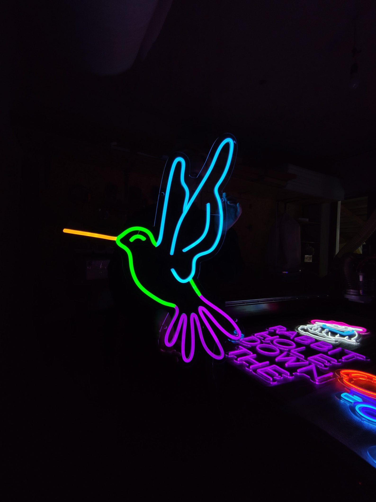 Hummingbird Neon Sign, the Smallest Bird Led Light Sign, Custom Cute ...