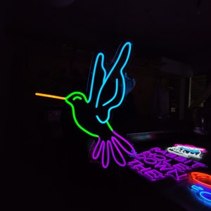 Hummingbird Neon Sign, the Smallest Bird Led Light Sign, Custom Cute ...