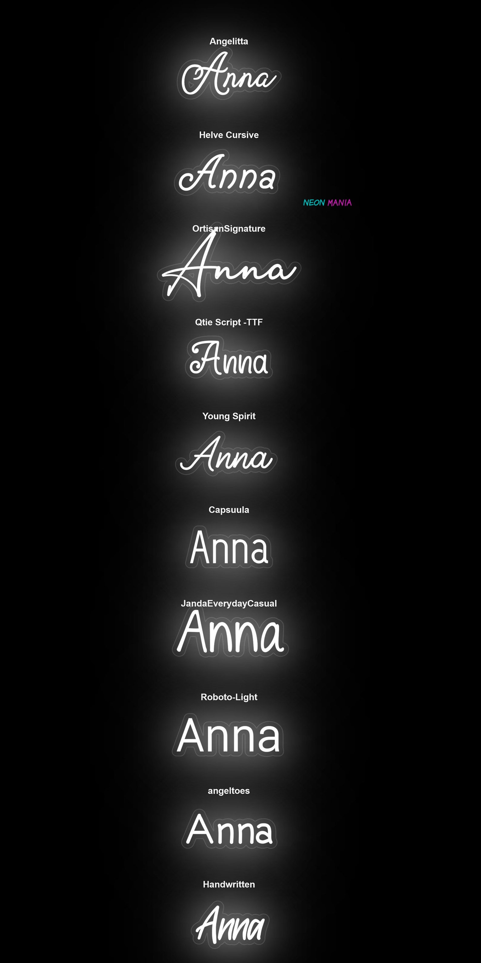 Anna Name Neon Sign Anna Led Neon Sign Custom Name Neon - Etsy