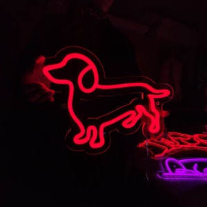 Dachshund Neon Sign, Dog LED Neon, Badger Dog Lights, Animals Led Sign ...