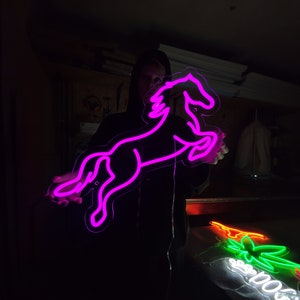 Horse Neon Sign, Jumping Horse Led Neon, Animals Led Sign, Western ...