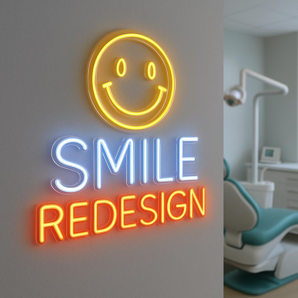Dentistry Neon Sign. Smile Redesign LED Sign. Smile Neon Decor. Dental ...