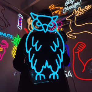 Owl Neon Sign, Animal Neon Light, Owl Led Light Home Decor, Custom ...