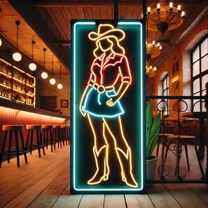 Custom Cowboy Neon Sign. Cowgirl LED Sign. Cowboy Party Light Sign ...