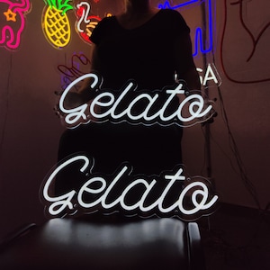 Gelato Neon Sign, Ice Cream Shop Led Neon, Italian Ice Cream Led Light ...