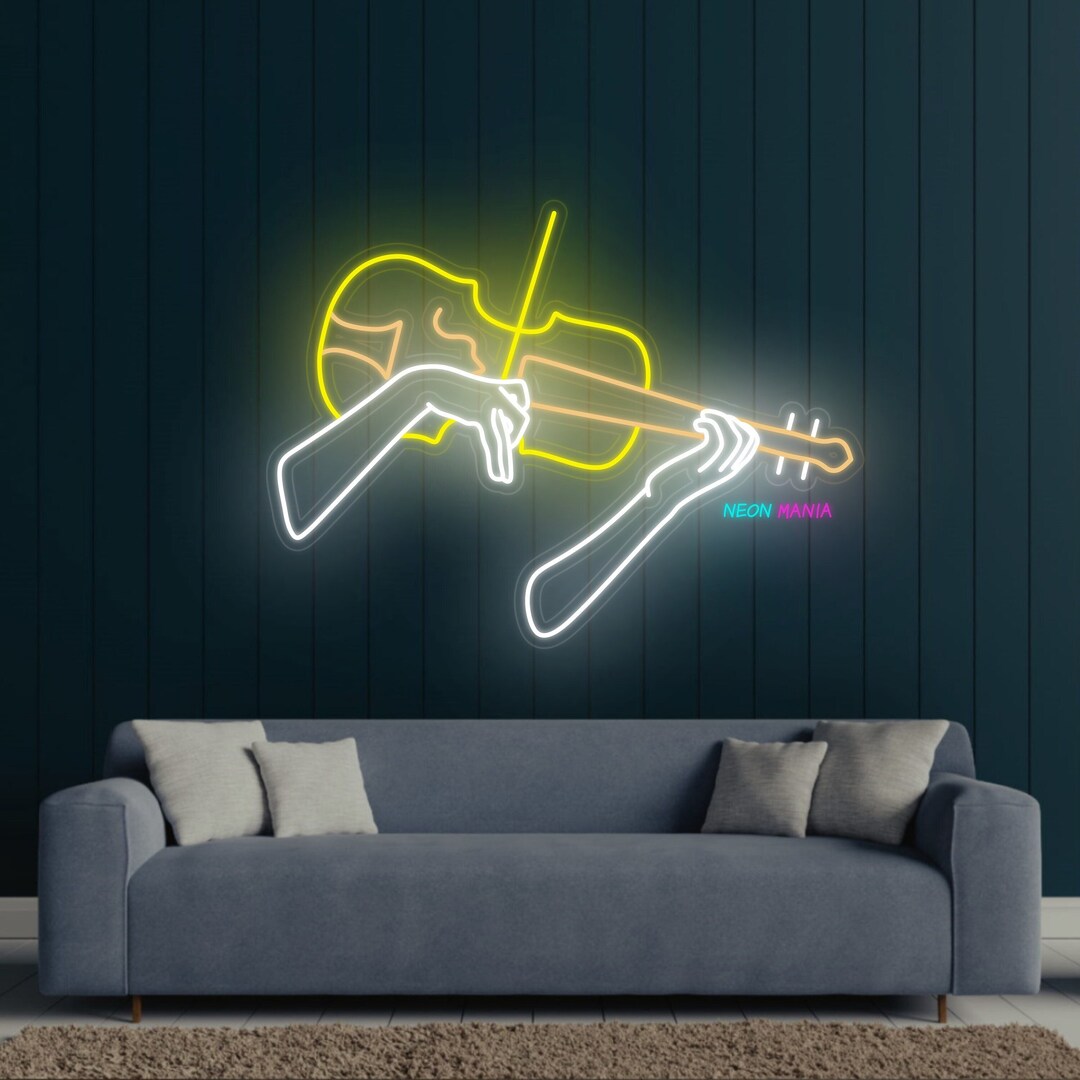 Violin and Hands Neon Sign, Cello Led Sign, Violoncello Led Light ...