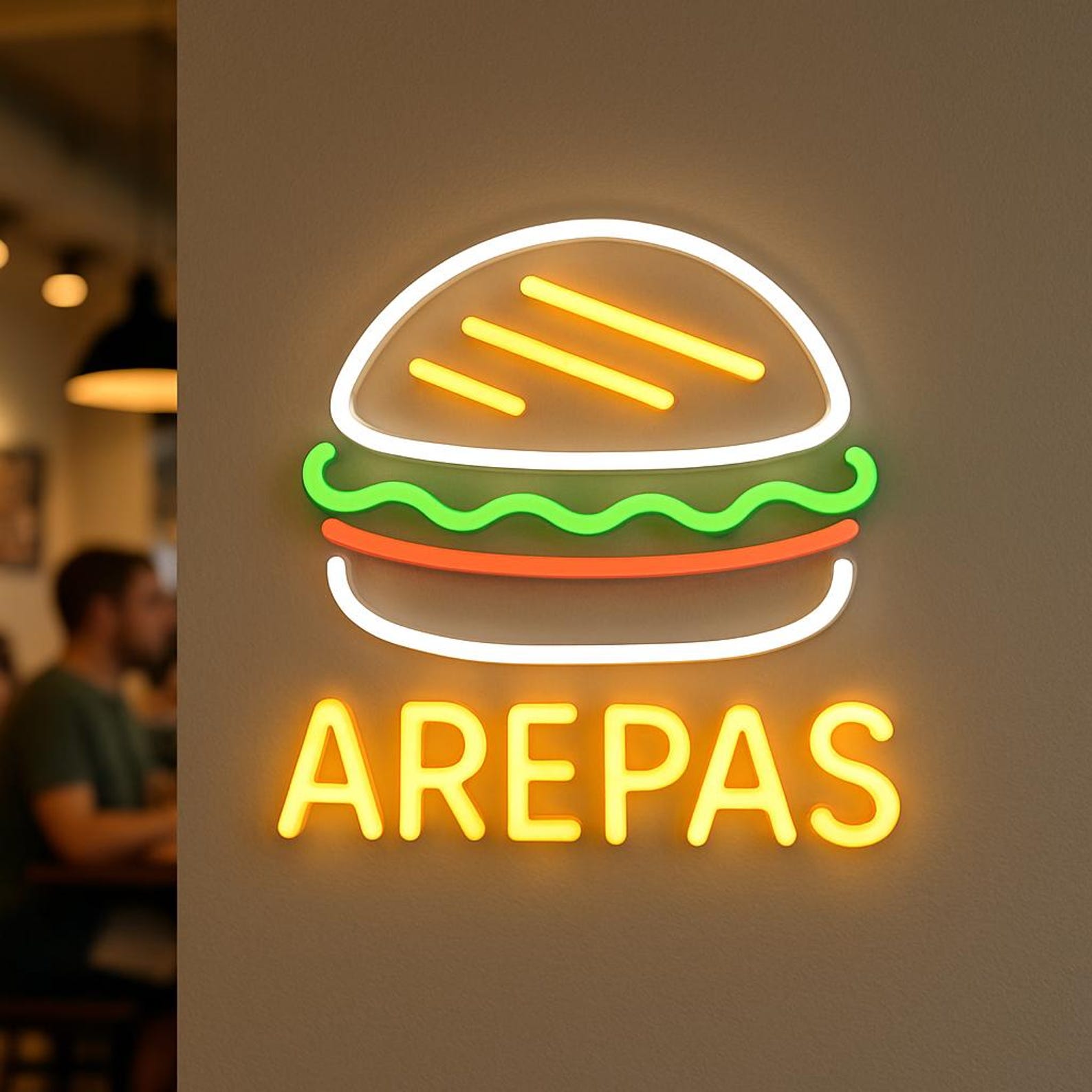 Arepas Neon Sign. Restaurant Light. Traditional Latin American Corn ...