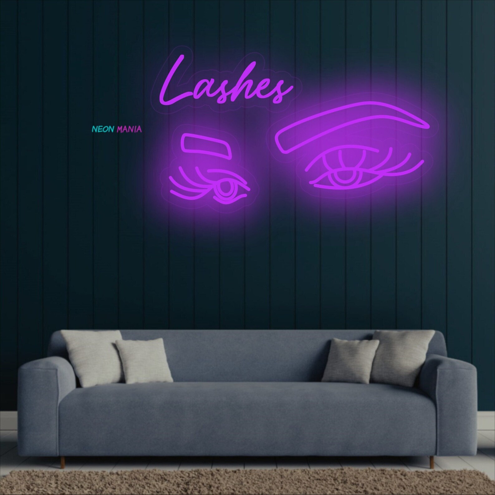 Lashes Neon Sign Beauty Salon Led Neon Sign Makeup Light Up - Etsy