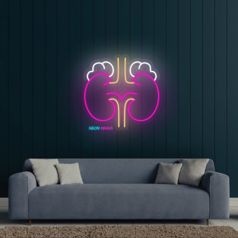 Kidneys Neon Sign, Human Kidneys Led Sign, Human Organ Decor Led Light ...