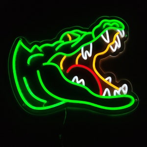Crocodile Neon Sign Alligator Led Neon Light Croc Led Light | Etsy